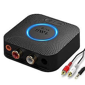 [2022] 1Mii Bluetooth 5.0 Music Receiver, HiFi Wireless Audio Adapter, Bluetooth Receiver with 3D Surround aptX Low Latency for Home Stereo System 12hrs Playtime