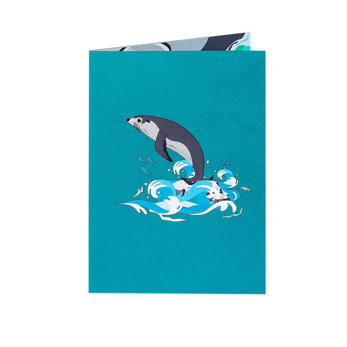 Ocean Animals - 3D Pop Up Greeting Card For All Occasions - Love, Birthday, Christmas, Good luck, Father's Day, Mother's Day - Message Note for Personalized - Thick Envelope, Fold Flat (Seal)