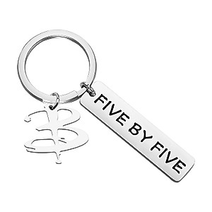 Buffy Vampire Slayer Inspired Gift Five by Five Keychain 90's Television Gifts (Five by Five Keychain)