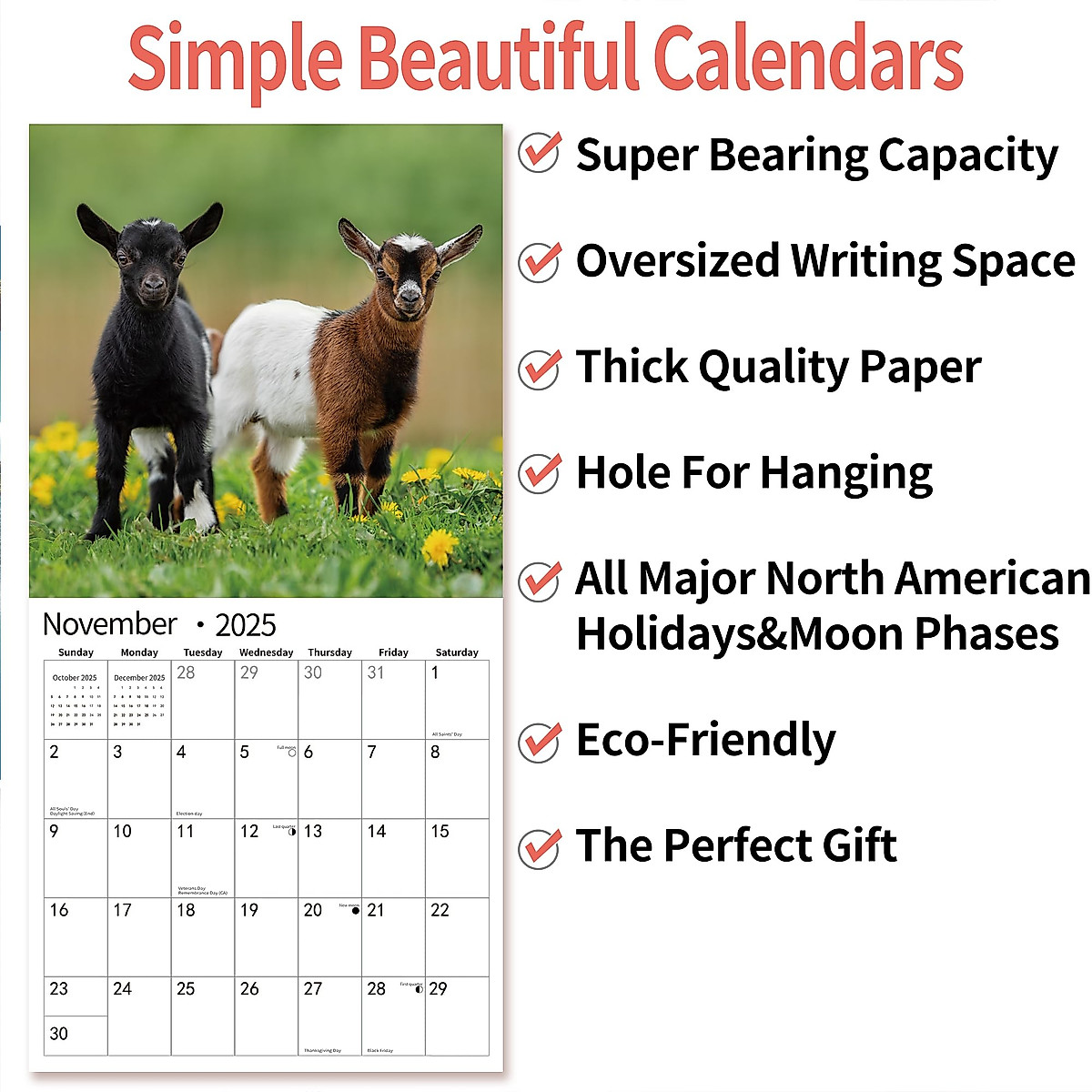 2024 Wall Calendar,Calendar 2024, November 2023 - December 2024, Wall Calendar Pathway, 12" x 24" Opened,Full Page Months Thick & Sturdy Paper for Gift Perfect Calendar Organizing & Planning