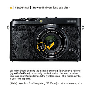 JJC 2-Pack 43mm Center Pinch Front Lens Cap Cover with Deluxe Lens Cap Keeper for Fuji Fujifilm XF 35mm f2, XF 23mm f2 for Canon RF 50mm f1.8 STM, EF-M 22mm f2 and Other Lenses with 43mm Filter Thread