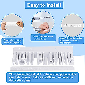 Aivwis Elegant Now Playing Vinyl Record Stand Wall Mount, Now Spinning Vinyl Record Shelf, for wall Decor of Home or Office (White)