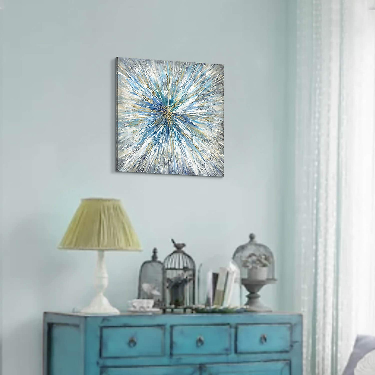 TAR TAR STUDIO Canvas Wall Art Abstract Paintings: Modern Artwork Hand Painted Painting for Office (24''W x 24''H, Multiple Sizes)