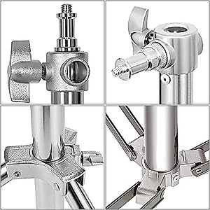 Stainless Steel Heavy Duty Light Stand Photography Studio Video Lighting Stands, Spring Cushioned Heavy Duty Tripod Stand, 9.5ft/2.8m, 2 Packs Professional Photography Studio Stands