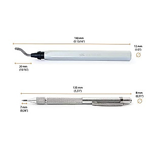 AFA Tooling - Deburring Tool with 11 High Speed Steel Blades and Tungsten Carbide Scribe - Works on Metal, Resin, PVC Pipes, Copper, Plastic and 3D Printed Edges - Plumbing & 3D Printing Tool