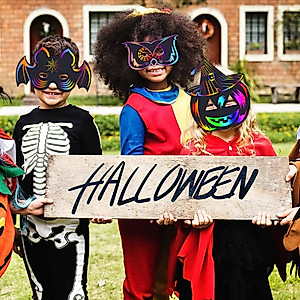 AUGSUN Scratch Art, 42pcs Animal Scratch Mask Rainbow Scratch Paper Mask Magic Scratch Paper Art for Kids