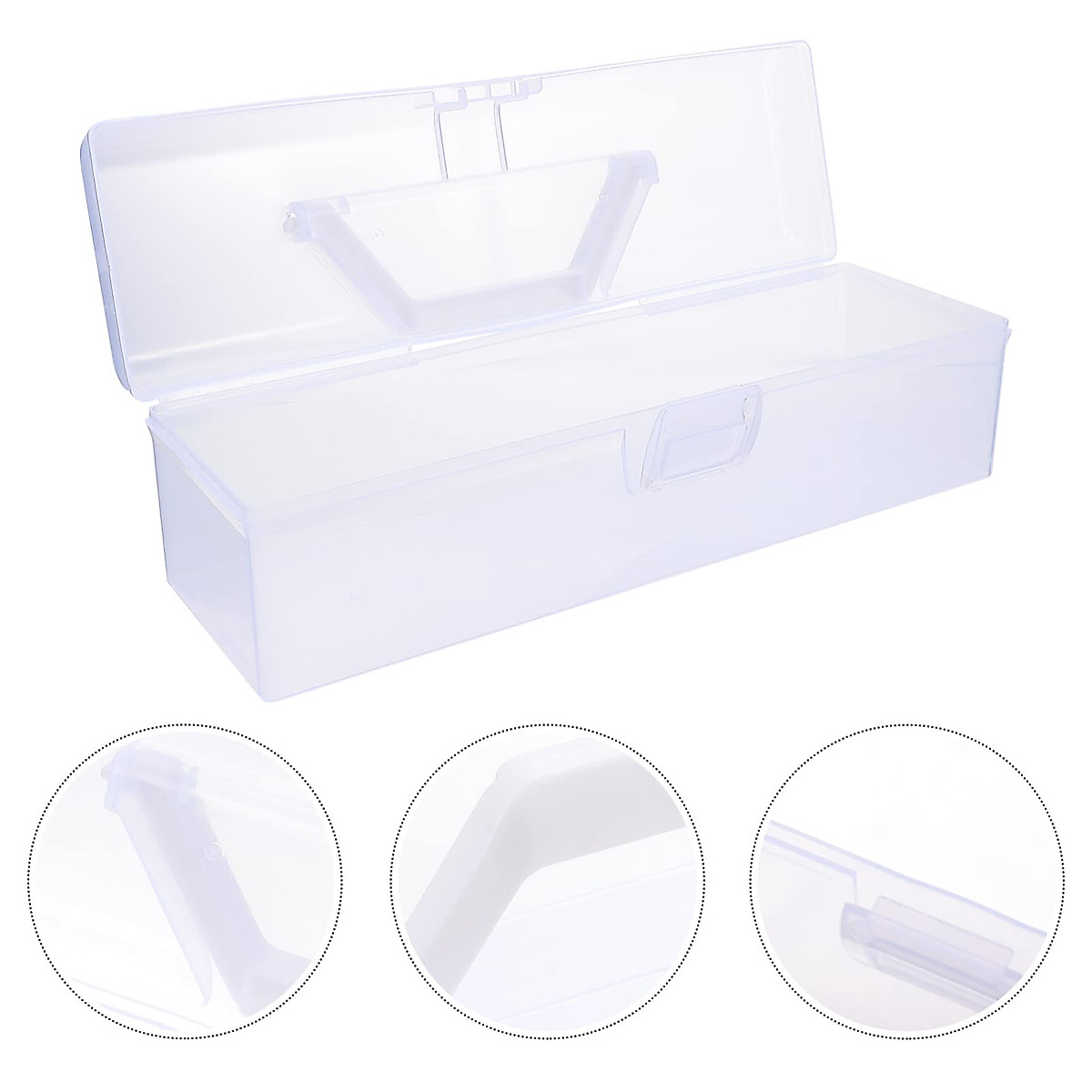 VICASKY Plastic Storage Box, 2pcs Clear Organizer Container with Handle, Multipurpose Storage for First Aid, Sewing, Painting Arts Tools