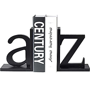 FUYU 1 Pair Creative Letter Wood Bookend Book Stand Home Decoration