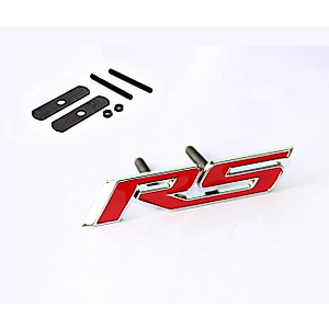 Yoaoo 1x OEM Grille Rs R S Emblem Badge 3D Logo Allloy Compatible with Camaro Series Red