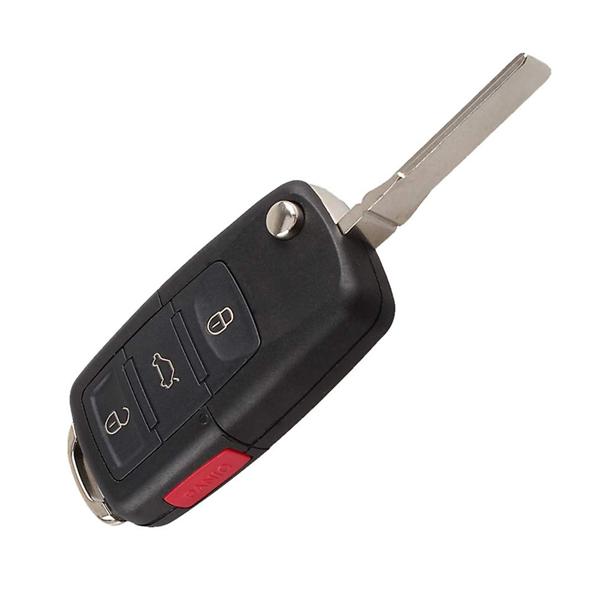 New Uncut Blade Keyless Remote Key Fob Shell Case No Chips Inside for VW Volkswagen Jetta Passat Golf Beetle Rabbit GTI CC EOS(Black)