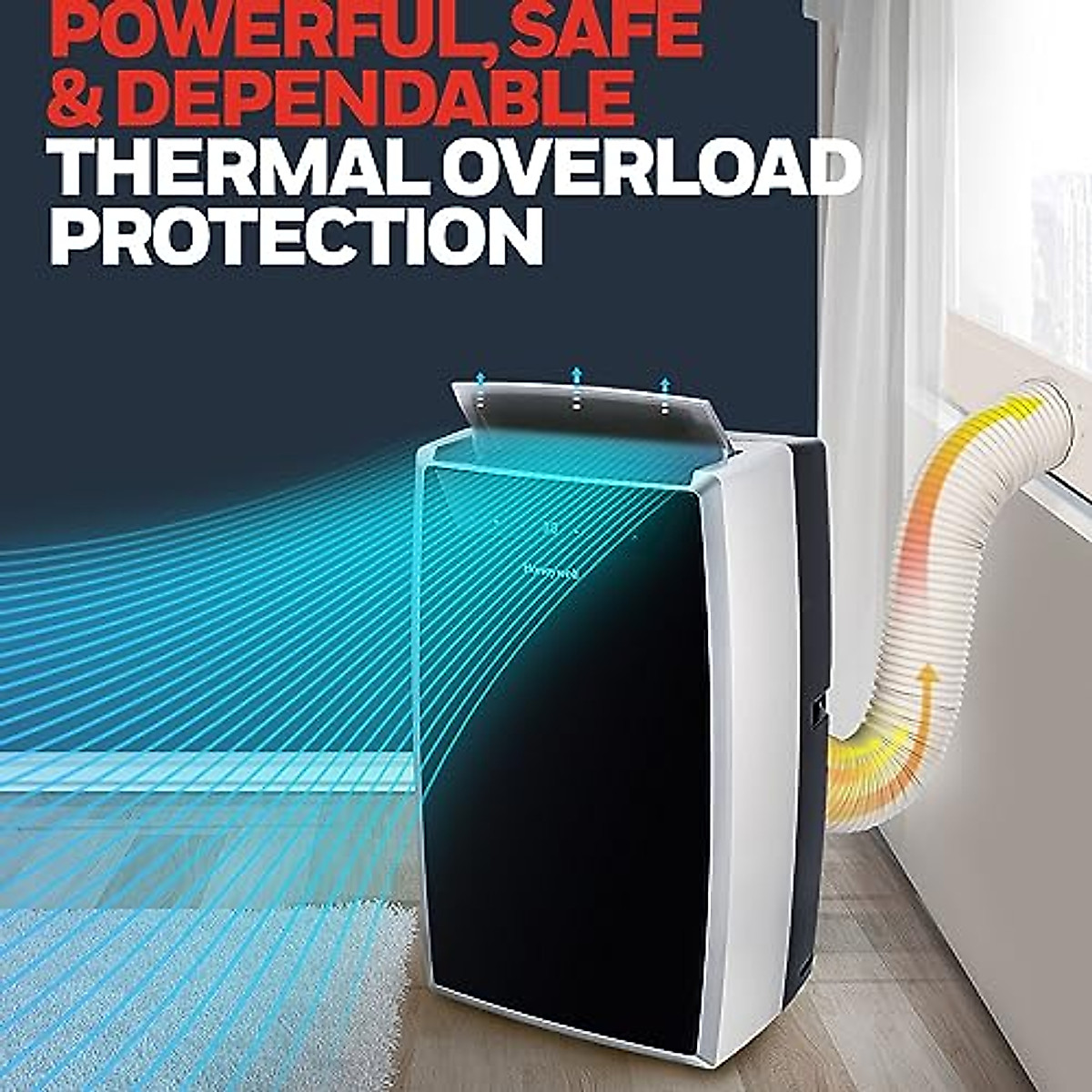 Honeywell Portable Air Conditioner w Heat Pump, Dehumidifier & Fan, Cools & Heats Rooms Up to 700 Sq. Ft. w Remote & Advanced LED Display