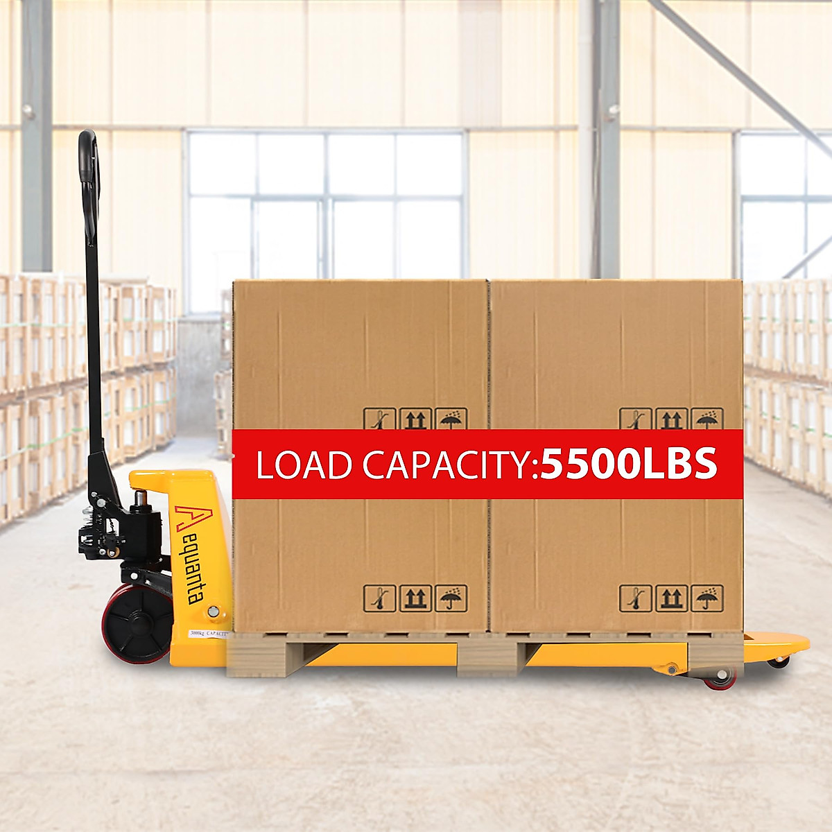 Aequanta Hand Pallet Jack Manual Pallet Truck 48"x27" Fork Size 5500lbs Capacity