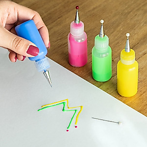 MAHITOI 4 Ultra-fine Tip Applicator Bottles 20ml Clear, for Storing & applying Craft Supplies & Mediums Like Glitter, Glue, Paint, Stains, Inks - Creative Crafter