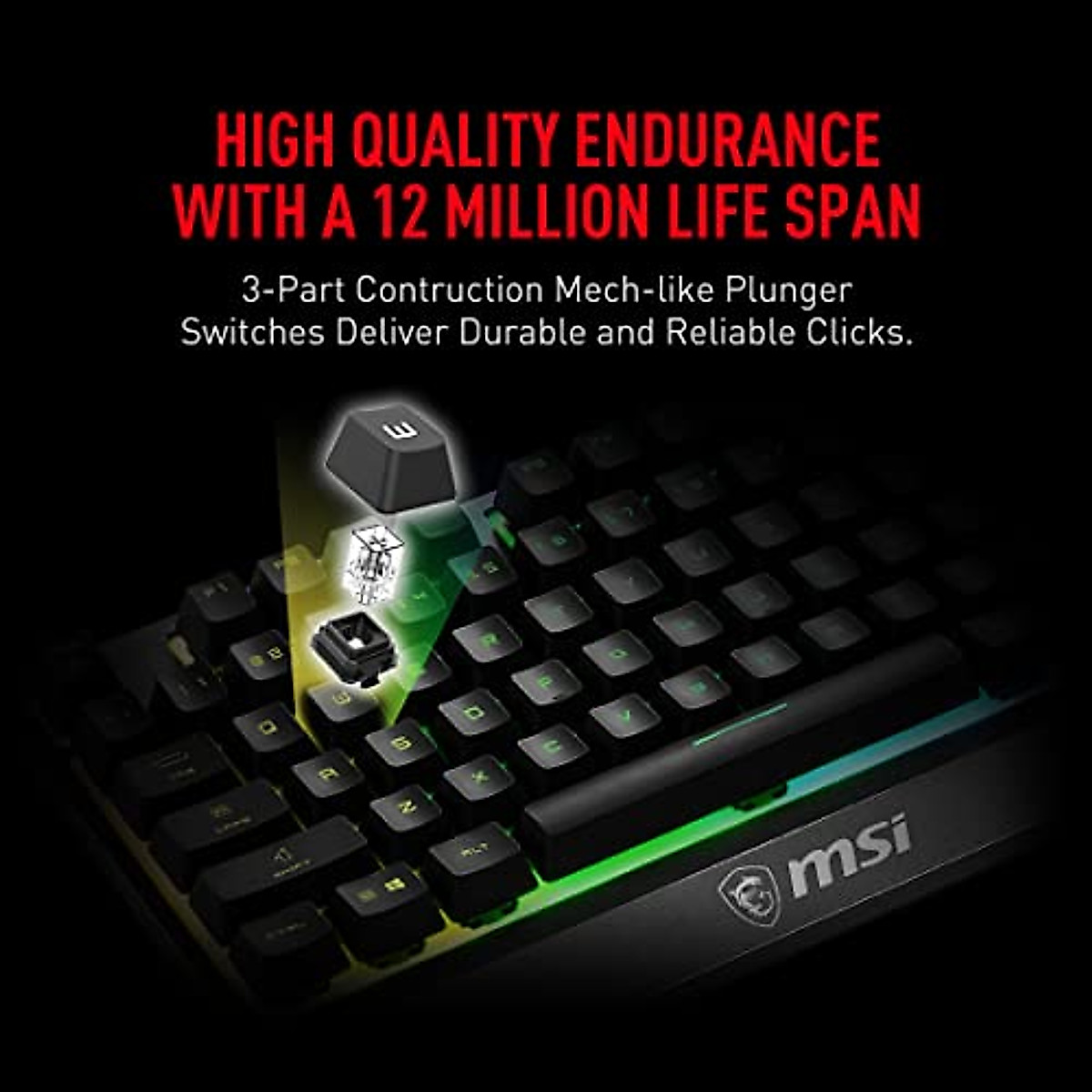MSI Vigor GK30 Combo, 6-Zone RGB GK30 Gaming Keyboard & GM11 Gaming Mouse, Water Repellent & Splash-Proof, 5000 DPI