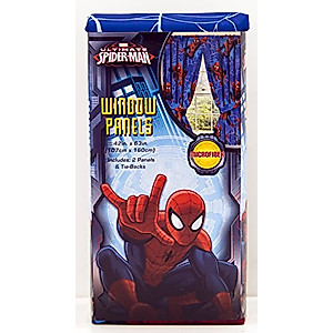 Jay Franco Marvel Spiderman 'Astonish' 42" x 63" Curtain Panel Pair with Tie Backs Drape Set, 63 in