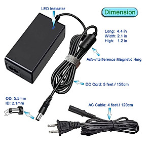 UL Listed 24V AC/DC Adapter Power Supply Cord for Soundbar VSB200 VSB205 VSB210 VSB211 VSB206 VSB207 VSB210WS VHT215 VHT510 and VorTech QuietDrive MP10 MP40 MP40QD