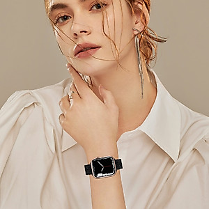 Floral Silicone Band Compatible with Apple Watch Bands 38mm 40mm 42mm 44mm 41mm 45mm 49mm Women Men, Slim Hollow-Out Design Wristbands Soft Sport Breathable Watch Bands for iWatch Ultra SE Series