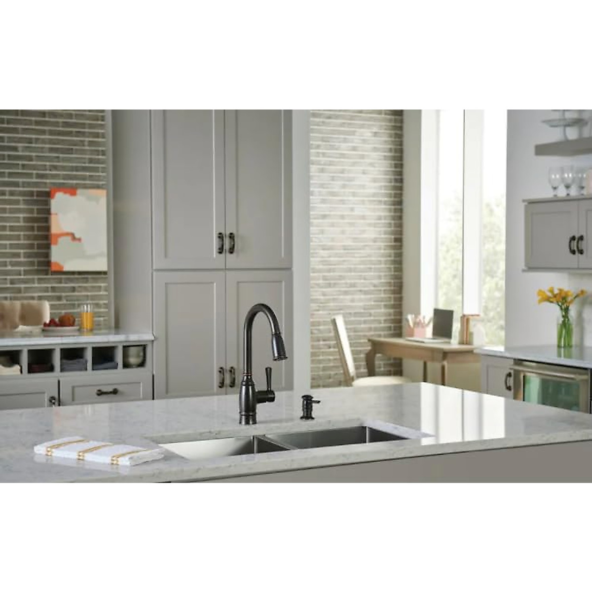 Moen 87791BRB Noell Pulldown Kitchen Faucet Mediterranean Bronze Finish