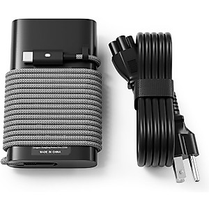 Charger for Dell 65W USB-C Laptop Charger Latitude 5400 5410 5420 5430 5440 5450 Power AC Adapter with Power Cord Cable, Black, HA65NM190