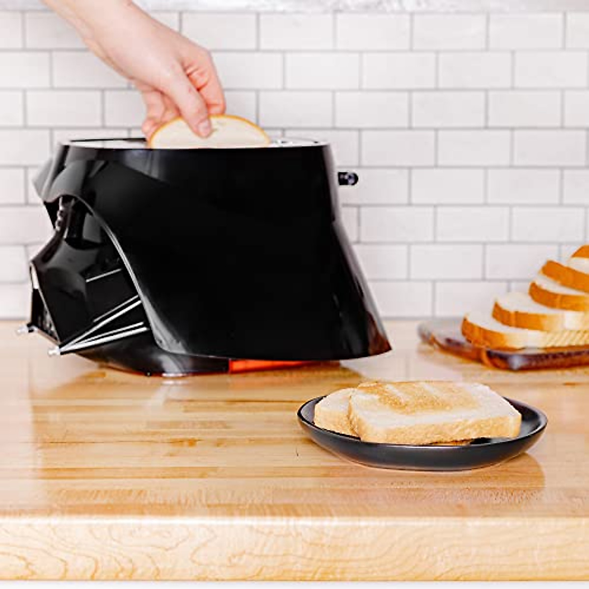 Uncanny Brands Star Wars Darth Vader Halo Toaster - Lights-Up and Makes Lightsaber Sounds