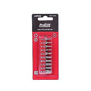Protorq TORX PLUS IPR, Torx Plus 5-Point Tamper-Proof Security Bits (IPR 7-IPR 40), 25mm, 10 -Pieces, High Grade S2 Steel