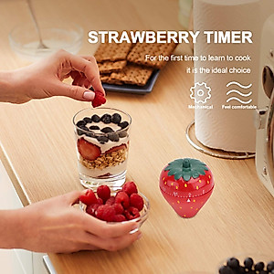 Cabilock Rotating Alarm Timer Cooking Timer Mechanical 1pc Strawberry Timer Boiled Eggs Clock Plastic Outside to Rotate Digital Clocks Egg Decorating