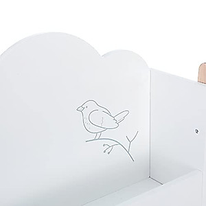 labebe - Baby Bookshelf, Wooden Kidcraft Bookcase White for Kids 1-5 Years, Children Book Rack/Toy Storage, 4 Layer Book Shelf for Toddler Girl & Boy(6" W*23.22L*47.24H)