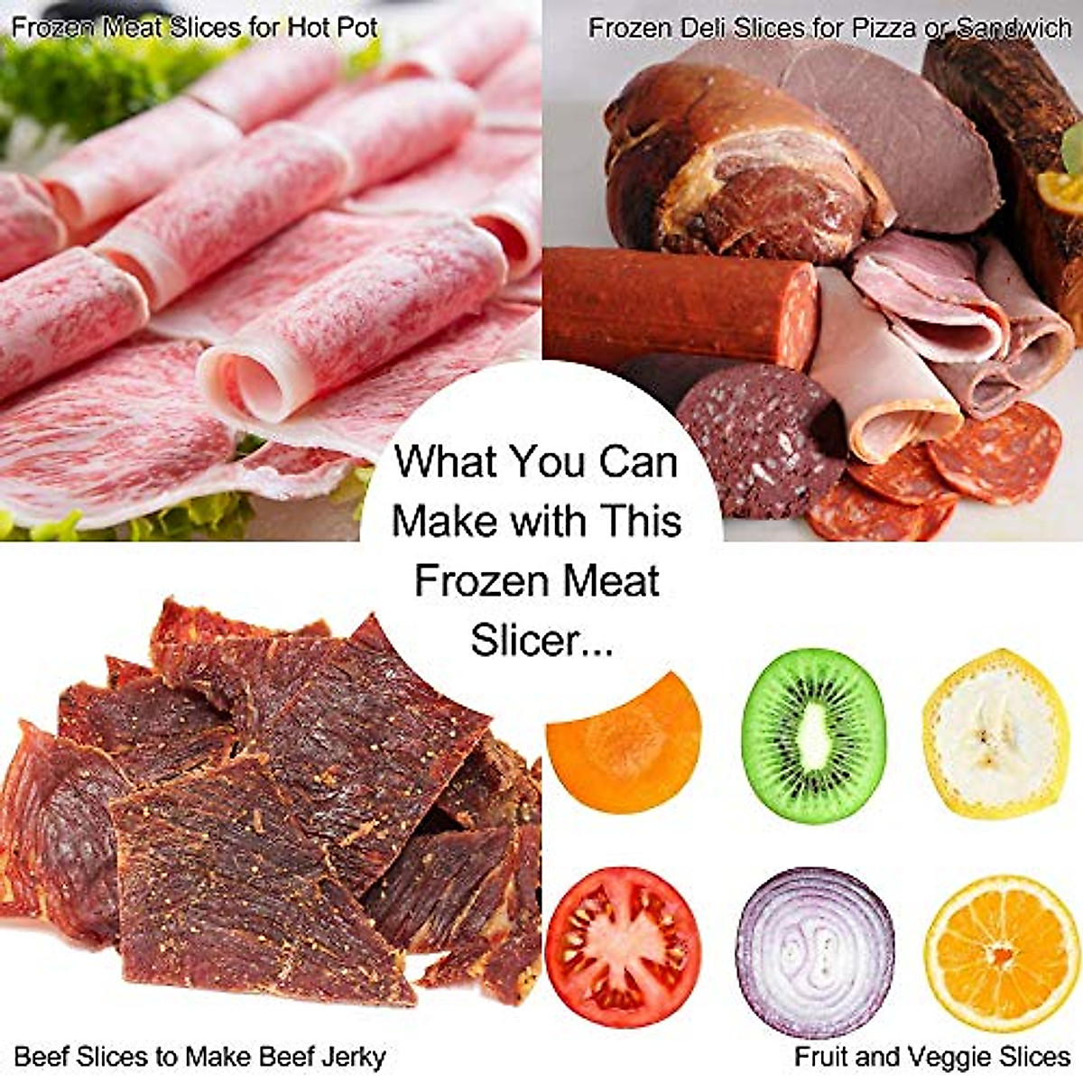 Manual Frozen Meat Slicer, befen Upgraded Stainless Steel Meat Cutter Beef Mutton Roll Food Slicer Slicing Machine for Home Cooking of Hot Pot Shabu Shabu Korean BBQ