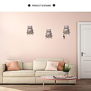 JfwuHap Coat Rack Wall Mounted - Hooks,2Pcs Owl Key Hook Heavy Duty,Zinc Alloy Metal Coat Hook Rail for Coat Hat Towel Purse Robes Mudroom Bathroom Entryway (Silver)