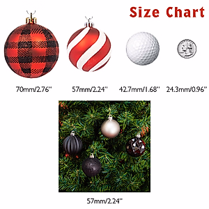 Every Day is Christmas Ornaments, Shatterproof Christmas Tree Ornament Set, Christmas Balls Decoration 50 Count (2.24"/57mm, Black Grey)