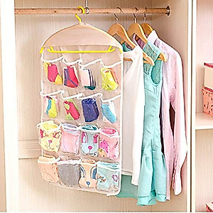 Guerast 16 Pockets Foldable Wardrobe Hanging Bags Socks Briefs Organizer Clothing Hanger Closet Shoes Underpants Storage Bag