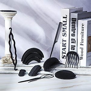 16 Pieces Hair Bump Sponge, Padding Volume Insert Tools, Simple Braid Tools, Bases up Combs, Hair Styling Accessories for Girls & Women