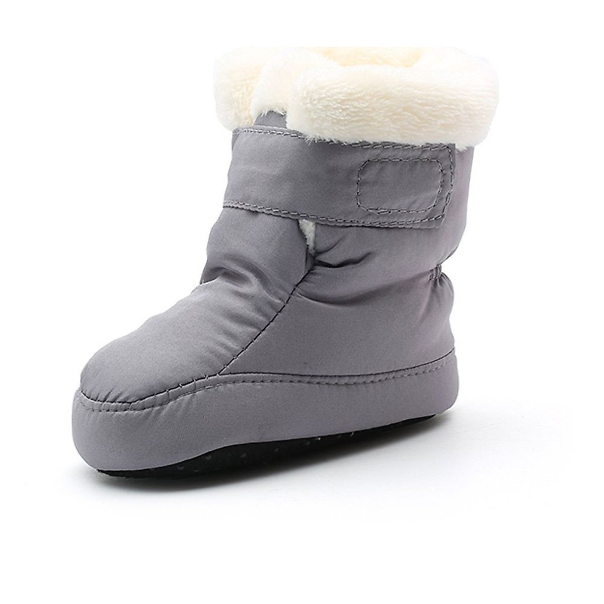 Kuner Newborn Baby Boys and Girls Waterproof Winter Warm Snow Boots Crib Shoes (13cm(6-12Months),Grey)
