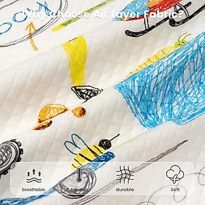 LILBESTIE Toddler Sleep Sack with Feet, 1.5 TOG Wearable Blanket with Long Sleeves 100% Cotton Baby Sleeping Bag, Rabbit, Large (18M-3T)