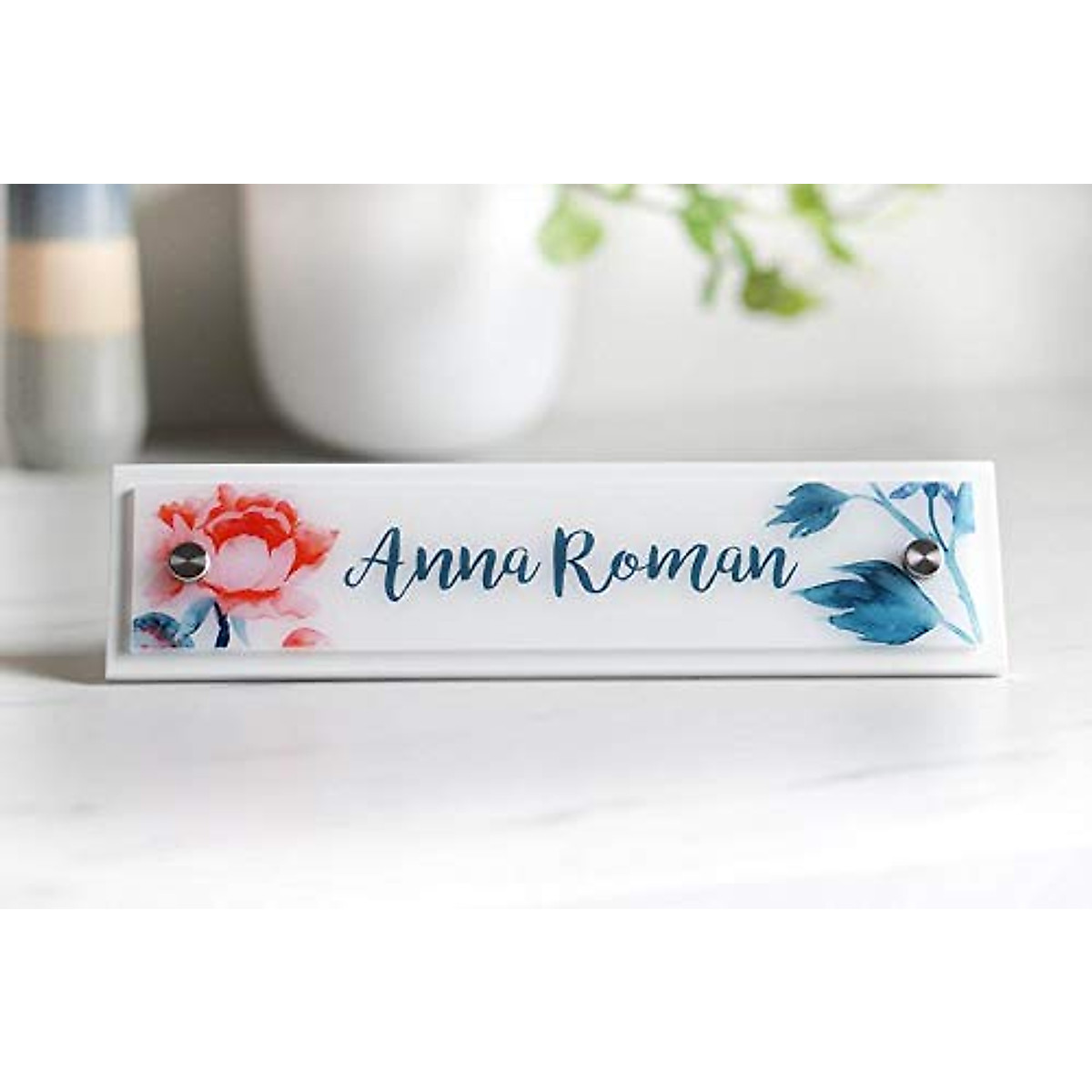 Desk Name Plate Plaque Personalized with your Name and Title 10 x 2.5 in