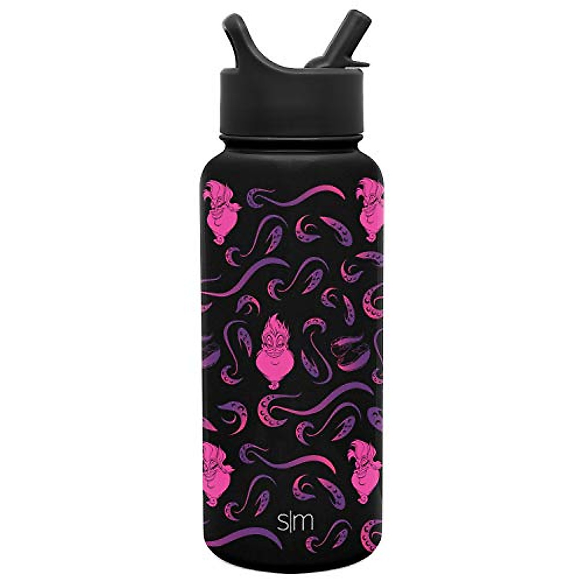 Simple Modern Disney Villains Water Bottle with Straw Lid Insulated Stainless Steel Metal Thermos | Gifts Reusable Leak Proof Flask for Gym Sports | Summit Collection | 32oz The Little Mermaid Ursula