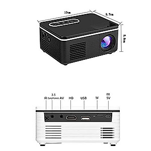 Viinice Mini Portable Video Projector, 1080P Full HD Support 6500 Lumens 100'' Display And 30,000 Hrs LED Projector Compatible with HDMI/USB/SD/AV/VGA for Home Theater,White 4K laser projector with wi