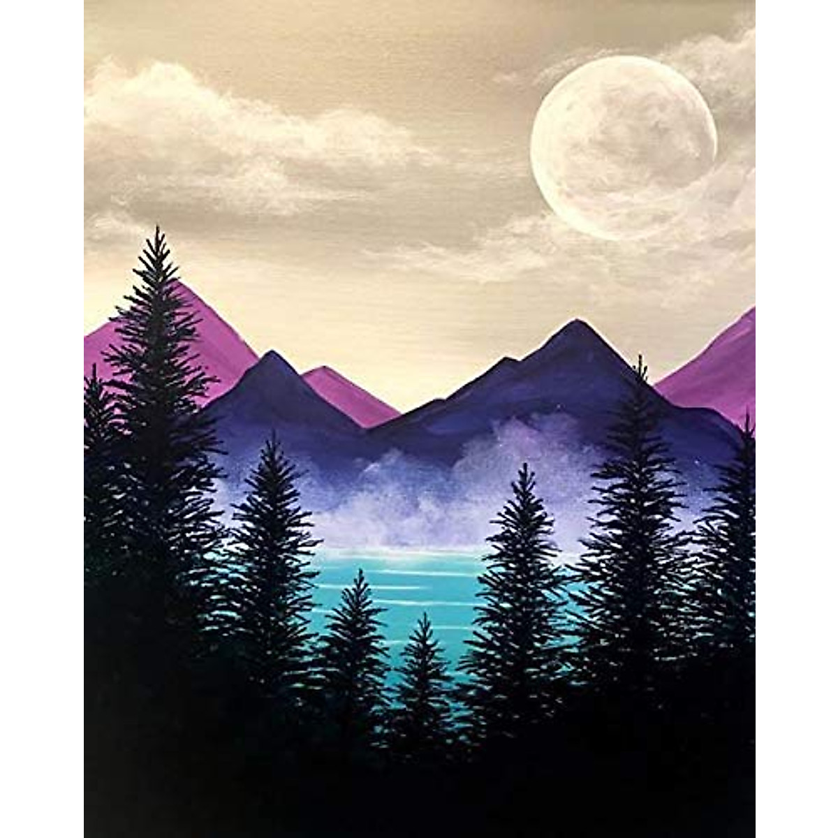 ACANDYL Adults Paint by Number DIY Paint by Number Kits for Adults Beginner Paint by Number Kits on Canvas Painting by Numbers Acrylic Painting DIY Kits for Adults Paint by Numbers Mountains 16x20 in