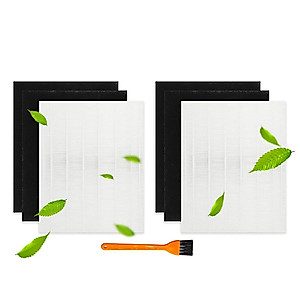 B-Life compatible with AP-1512HH Air Purifier Replacement Filter Set for Coway Airmega AP-1512HH and and Airmega 200M air Purifier, 2 HEPA and 4 Carbon Filters Compared to Part #3304899