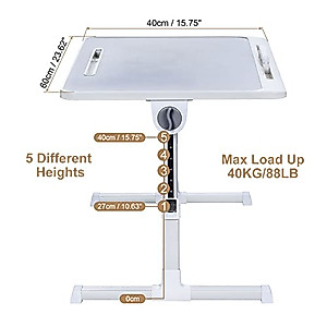 PATIKIL Laptop Bed Tray Table, 23.6"x15.7", Foldable Lap Desk with Storage Drawer, Adjustable Bed Desk for Laptop Bed Working, Eating, Writing, Gaming, Drawing, Grey