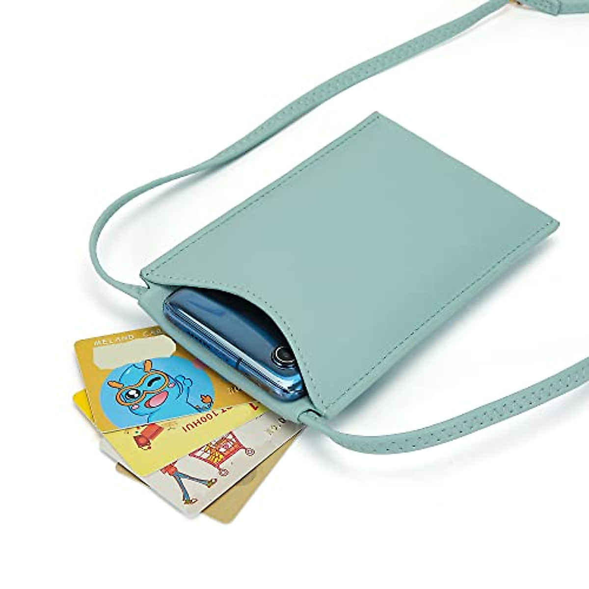 Earnda Small Crossbody Cell Phone Purse for Women Lightweight PU Leather Crossbody Bag with Credit Card Slots Blue