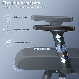 Brick Attic Office Chair, Ergonomic Desk Chair High Back Computer Chair Swivel Mesh Task Chair with Adjustable Lumbar Support Armrests Headrest Black