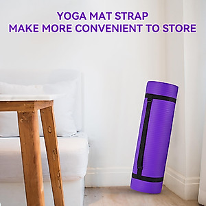 Fitvids All Purpose 1/2-Inch Extra Thick High Density Anti-Tear Exercise Yoga Mat with Carrying Strap, Purple
