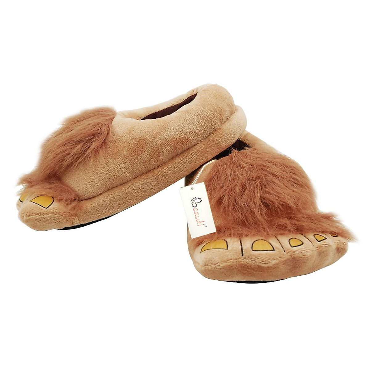 Ibeauti Little Kids Furry Monster Adventure Slippers, Comfortable Novelty Warm Winter Hobbit Feet Costume Slippers for Boys Girls