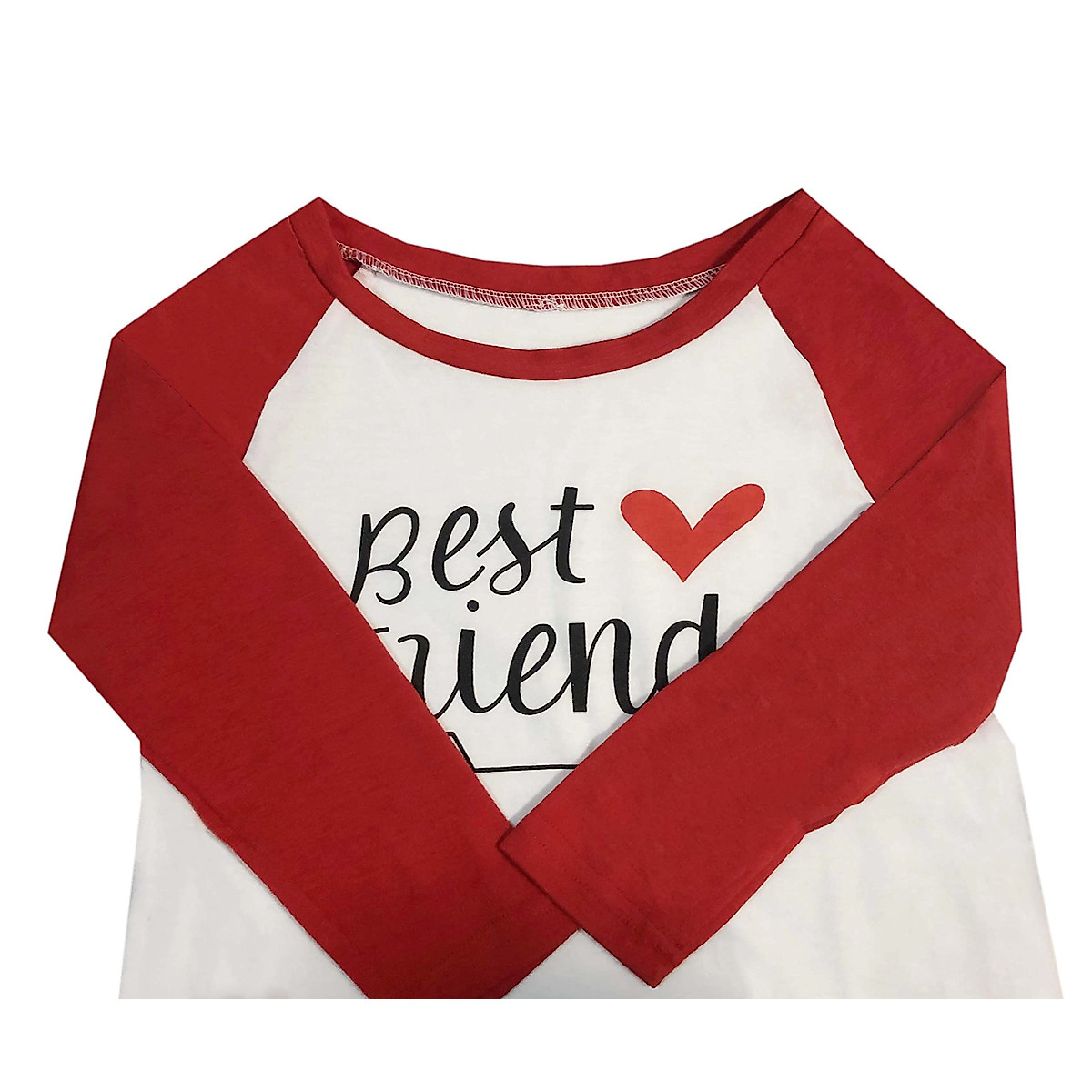 Mommy and Me Matching Outfits Family Matching Letter Print Long Sleeve T-Shirt Clothes Mother Daughter Blouse Tops(Red,Kid/XS(1-2T))