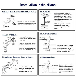 4W LED Landscape Lights Low Voltage Landscape Lighting Spotlights GL103-BKLED8 AC/DC 12V Warm White Waterproof for Driveway,Yard, Lawn,Patio,Walls,Trees,Flags,Outdoor Light (Black, 8 Pack)