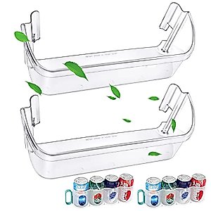 Upgraded 240323002 Refrigerator Door Bin Shelf Replacement For Frigidaire,Kenmore Refrigerator Door Shelf Replacement Parts AP2115742 PS429725 240323000,2 Bottom Shelves Shelf with Soda Can Organizer