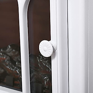 HOMCOM 22" Electric Fireplace Stove, Freestanding Fireplace Heater with Realistic LED Flame, Adjustable Temperature, Overheat Protection, 750W/1500W, White