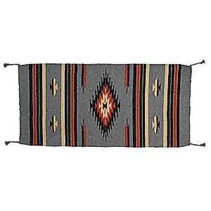 Onyx Arrow Southwest Area Rug, 20 x 40 Inches, Center Diamond, Gray/Black/Multi