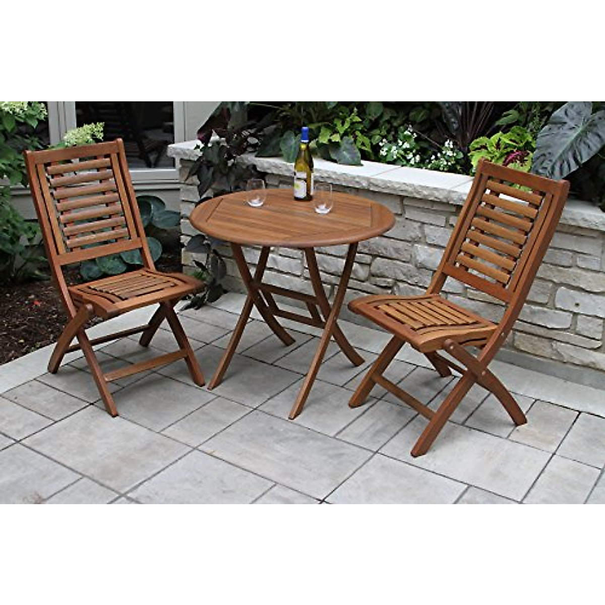 Folding Eucalyptus Side Chair Fully Assembled, 2 pack